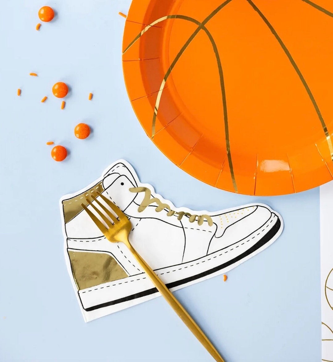 Basketball Shoe Napkins 18ct - High Top Sneaker, Basketball Birthday ...
