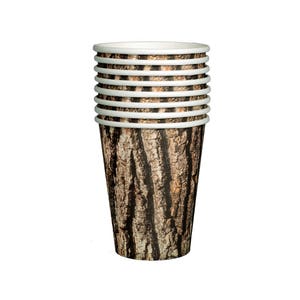 Tree Bark Cups - Lumberjack Party Rustic Wood Grain Cups Rustic Wedding ...