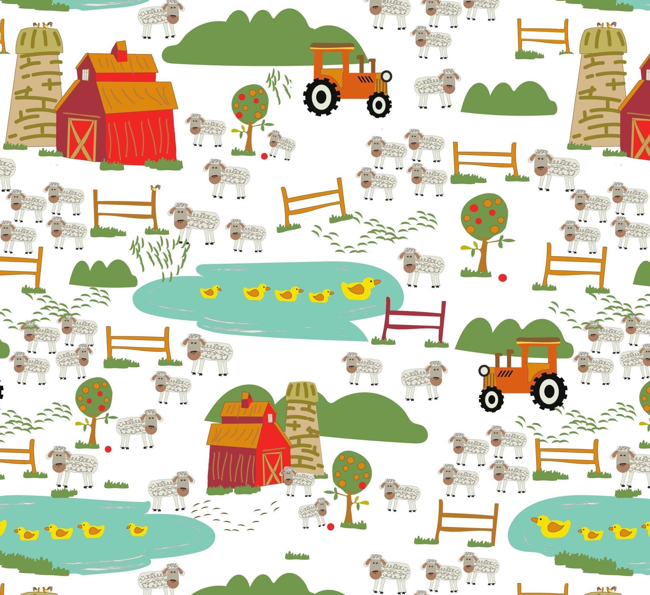 Red Barn Gift Wrap Baby Gift Wrap Farm Gift Wrap Baby - Etsy