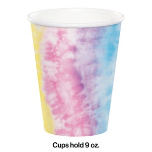 Pastel Tie Dye Cups - Tie Dye Birthday, Tie Dye Party Decorations ...