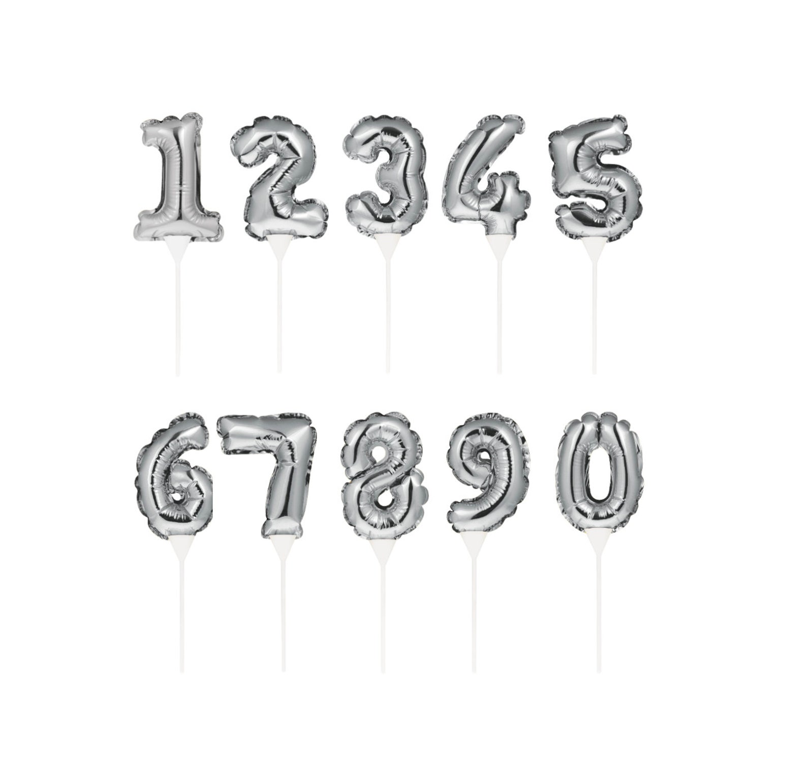 Balloon Cake Topper - Birthday Cake Topper, Silver Balloon Cake Topper ...