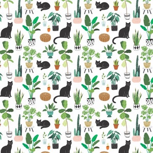 Plant Wrapping Paper Plant Gift Wrap Cat Wrapping Paper - Etsy