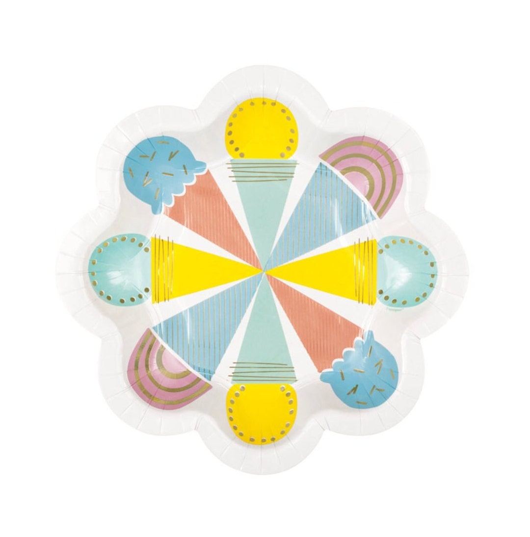 Ice Cream Plates - Ice Cream Birthday Plates, Ice Cream Party Decor ...