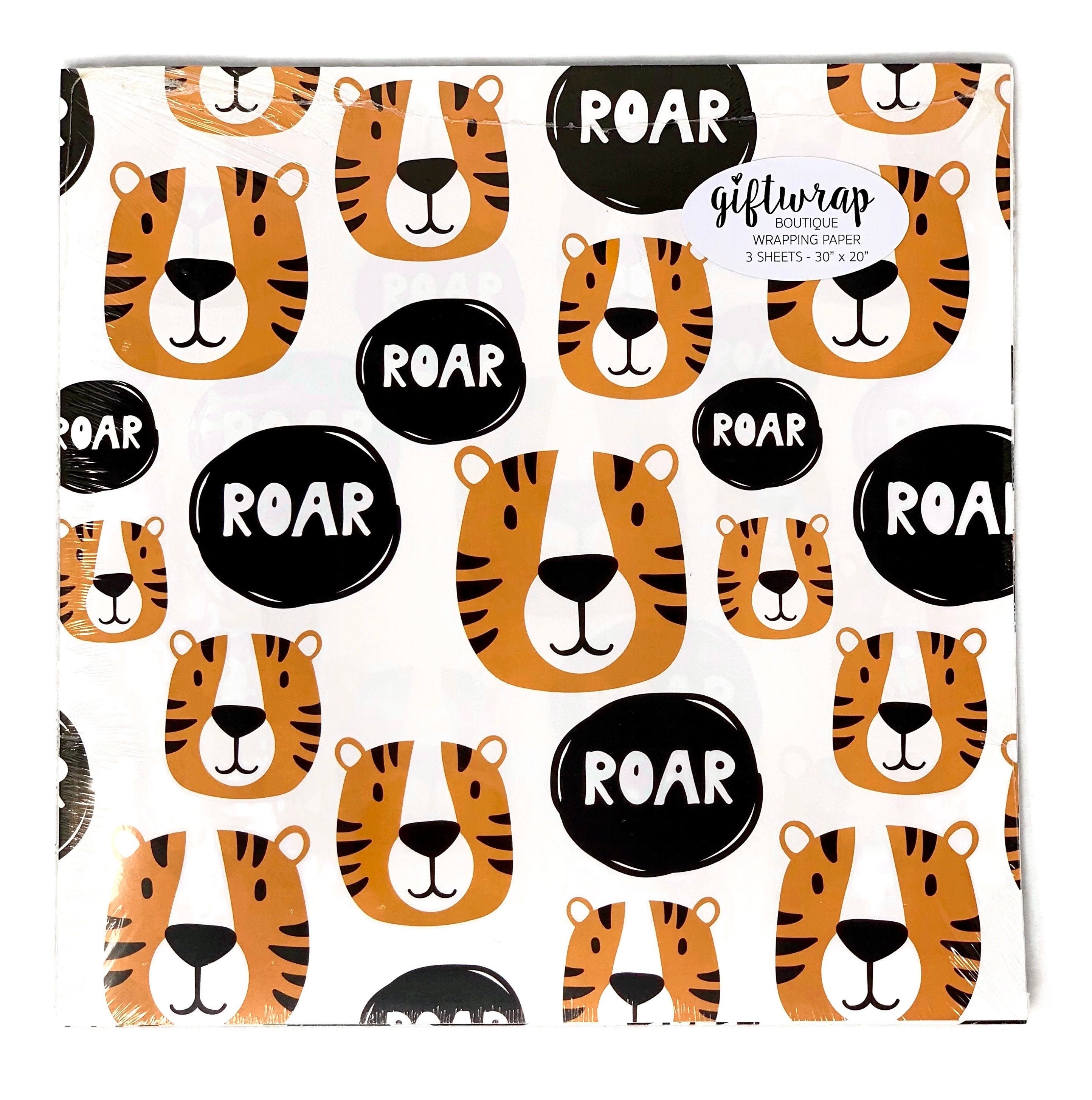 Tiger Wrapping Paper Kids Christmas Wrapping Paper Holiday - Etsy