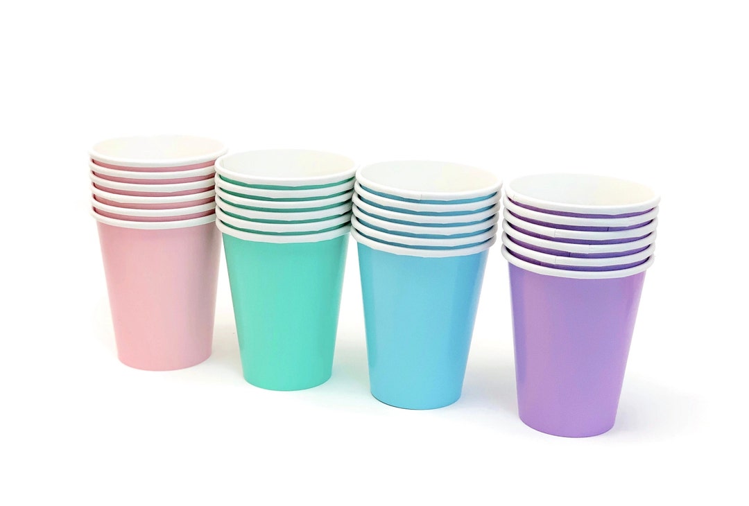 Pastel Rainbow Party Cups - Pastel Birthday, Unicorn Party, Donut Party ...