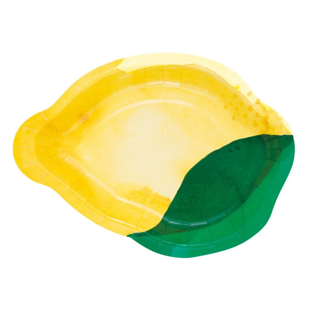Lemon Shaped Party Plates - Lemon Birthday Plates, Fruit Party ...