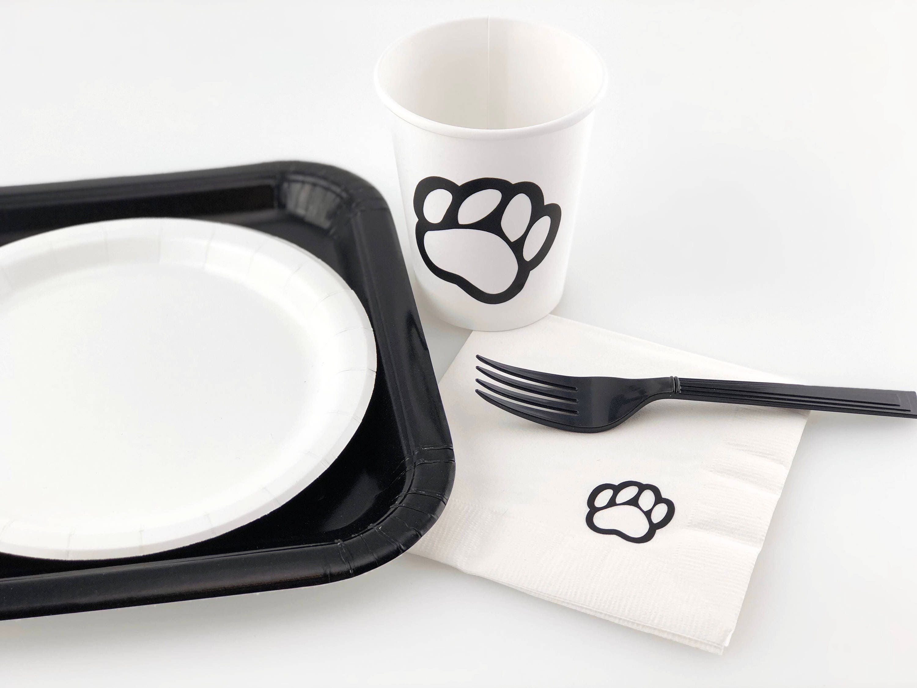 Paws Party Set Dog Birthday Party Paw Print Paper Plates - Etsy