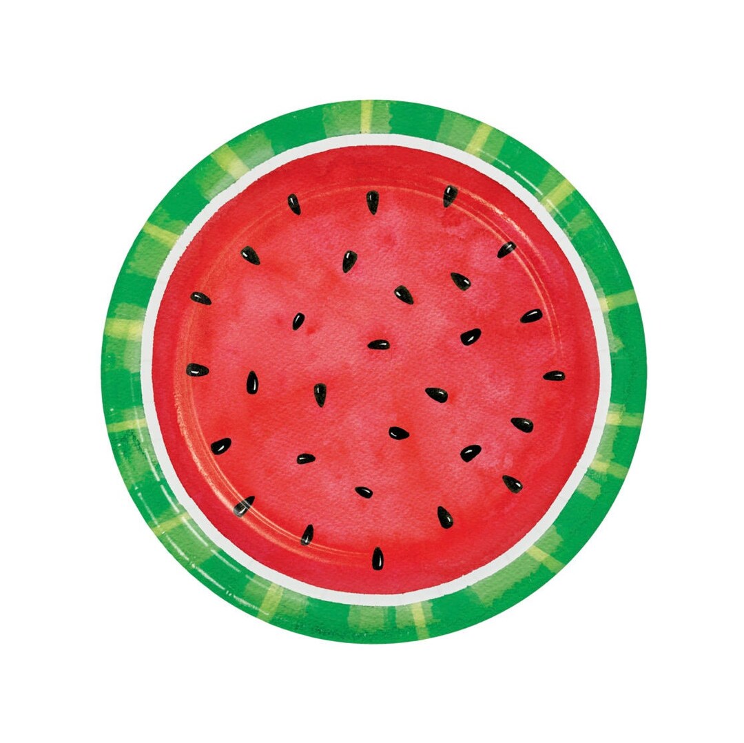 9" Watermelon Plates - Watermelon Birthday Plates, Summer Party Plates ...