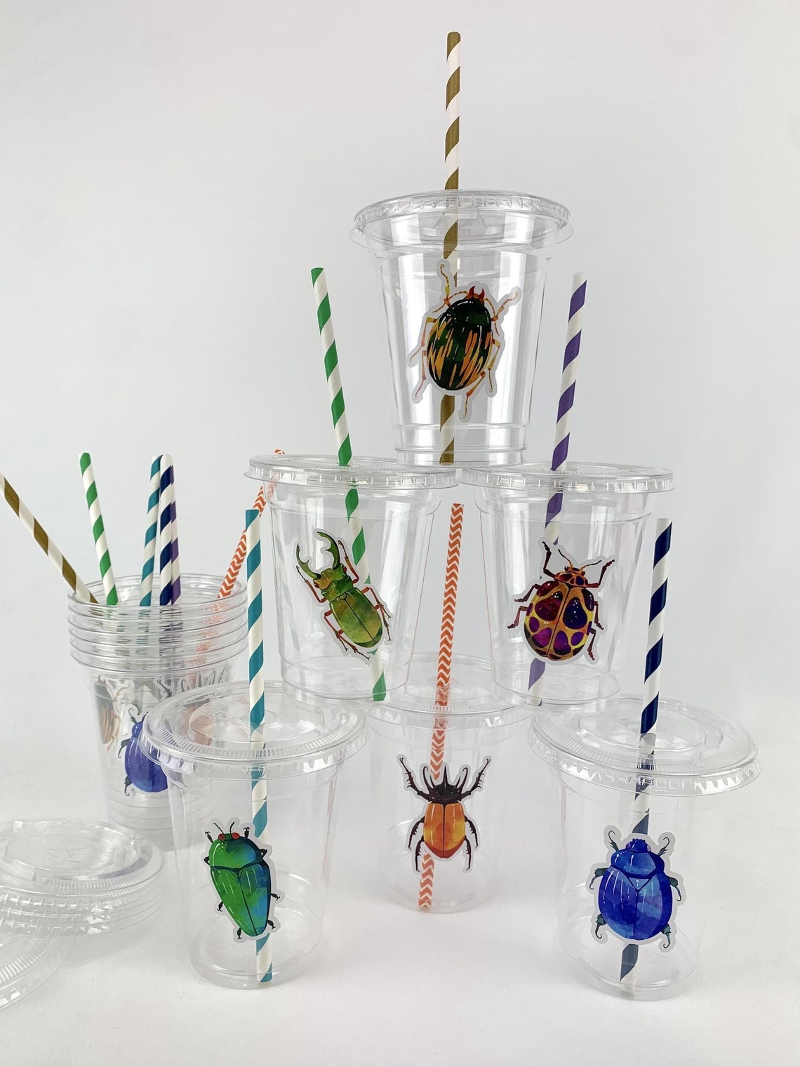 Beetle Party Cups - Bug Birthday Decorations, Insect Party Supplies ...