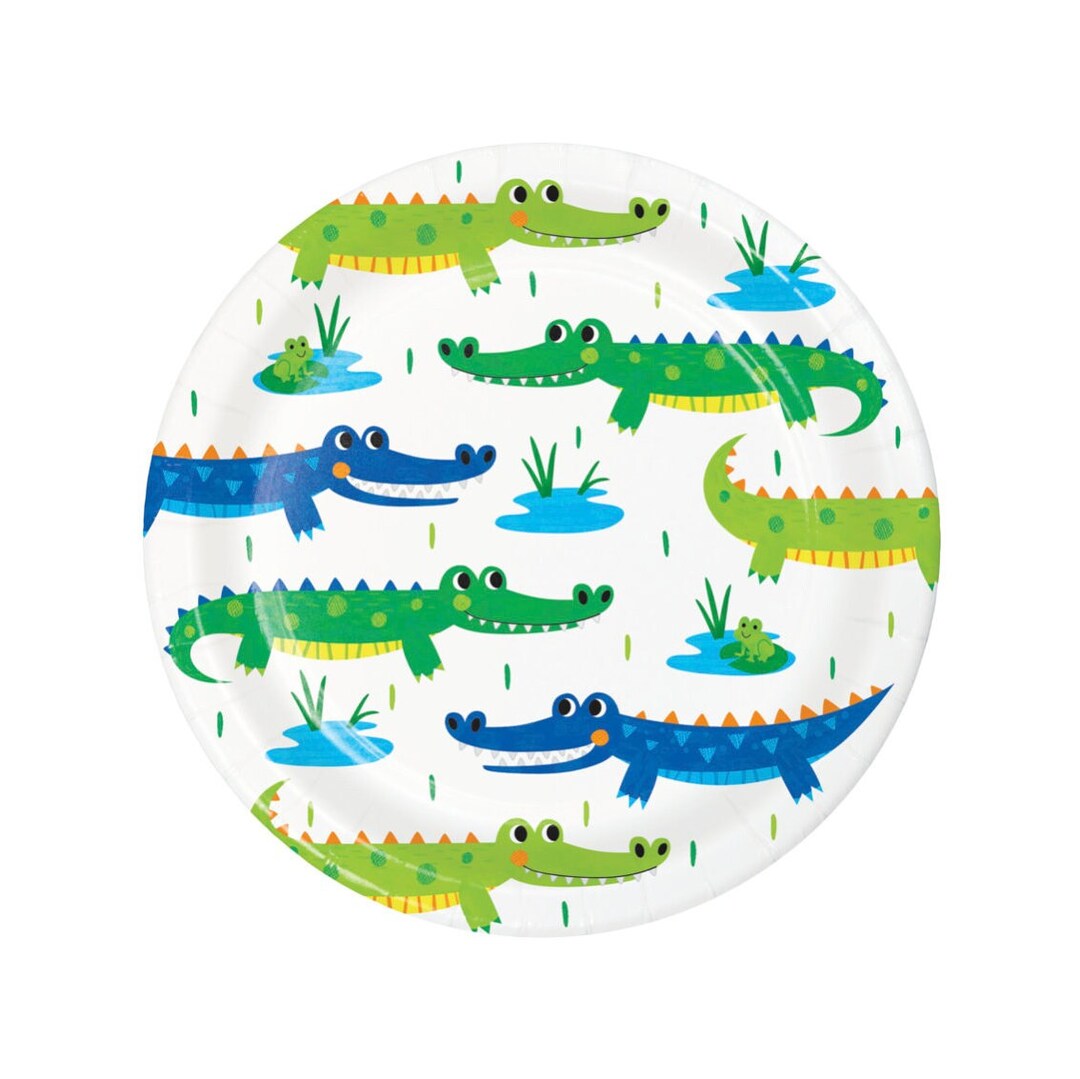 7" Alligator Party Plates - Alligator Party Supplies, Alligator Plates ...