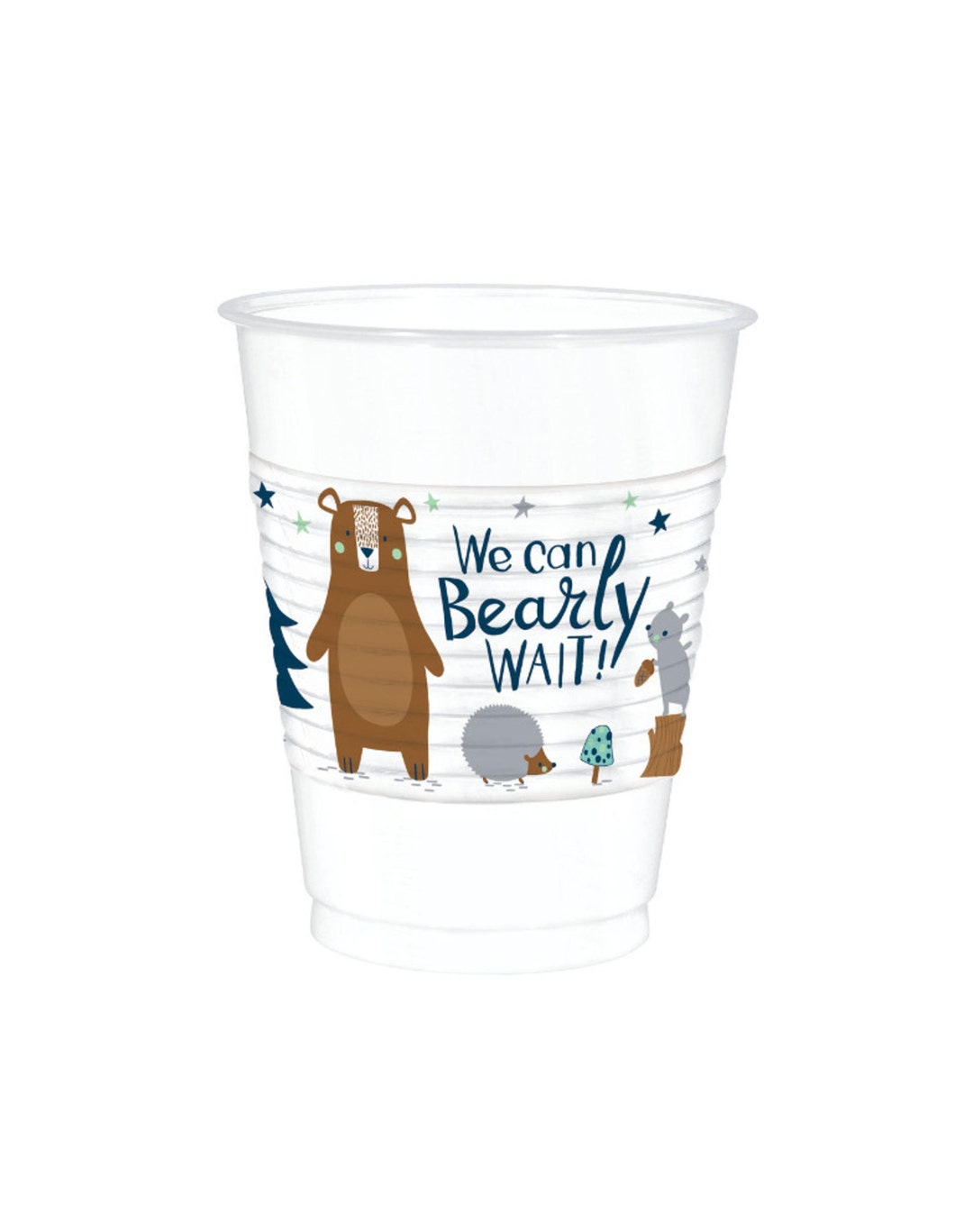 25 Bear Plastic Cups Bear Baby Shower Woodland Baby Shower - Etsy