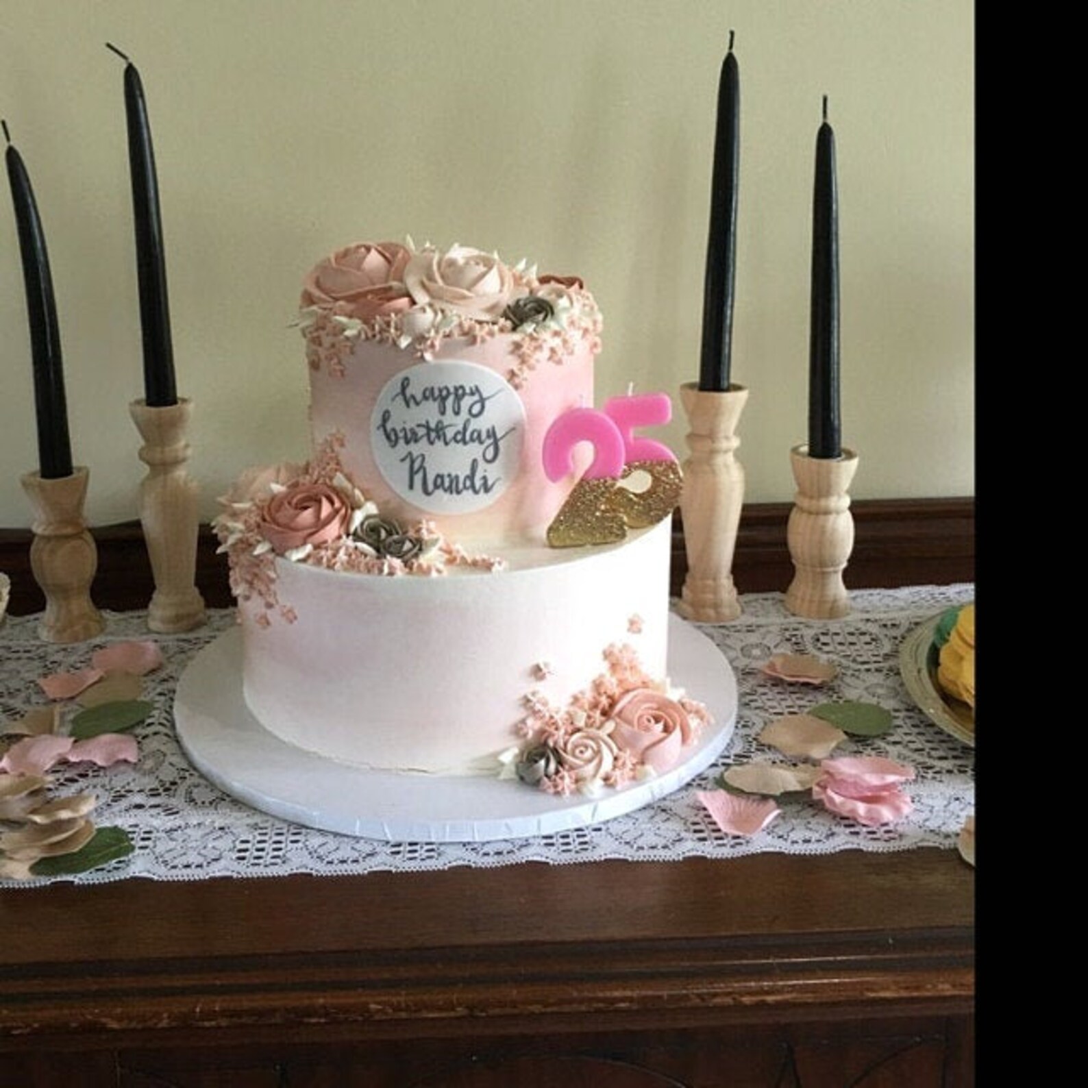 Number Five Candle Age 5 Birthday Candle Pink and Gold | Etsy