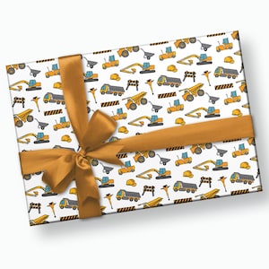 Construction Wrapping Paper - Kids Christmas Wrapping Paper ...