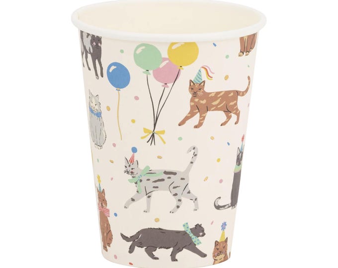 Kitten Party Cups 8ct - Cat Birthday Cups, Paper Drink Cups, Party ...