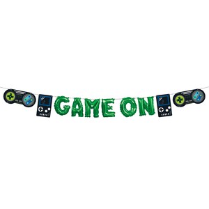 Game on Balloon Banner - Gamer Birthday Banner, Gaming Party Balloons ...