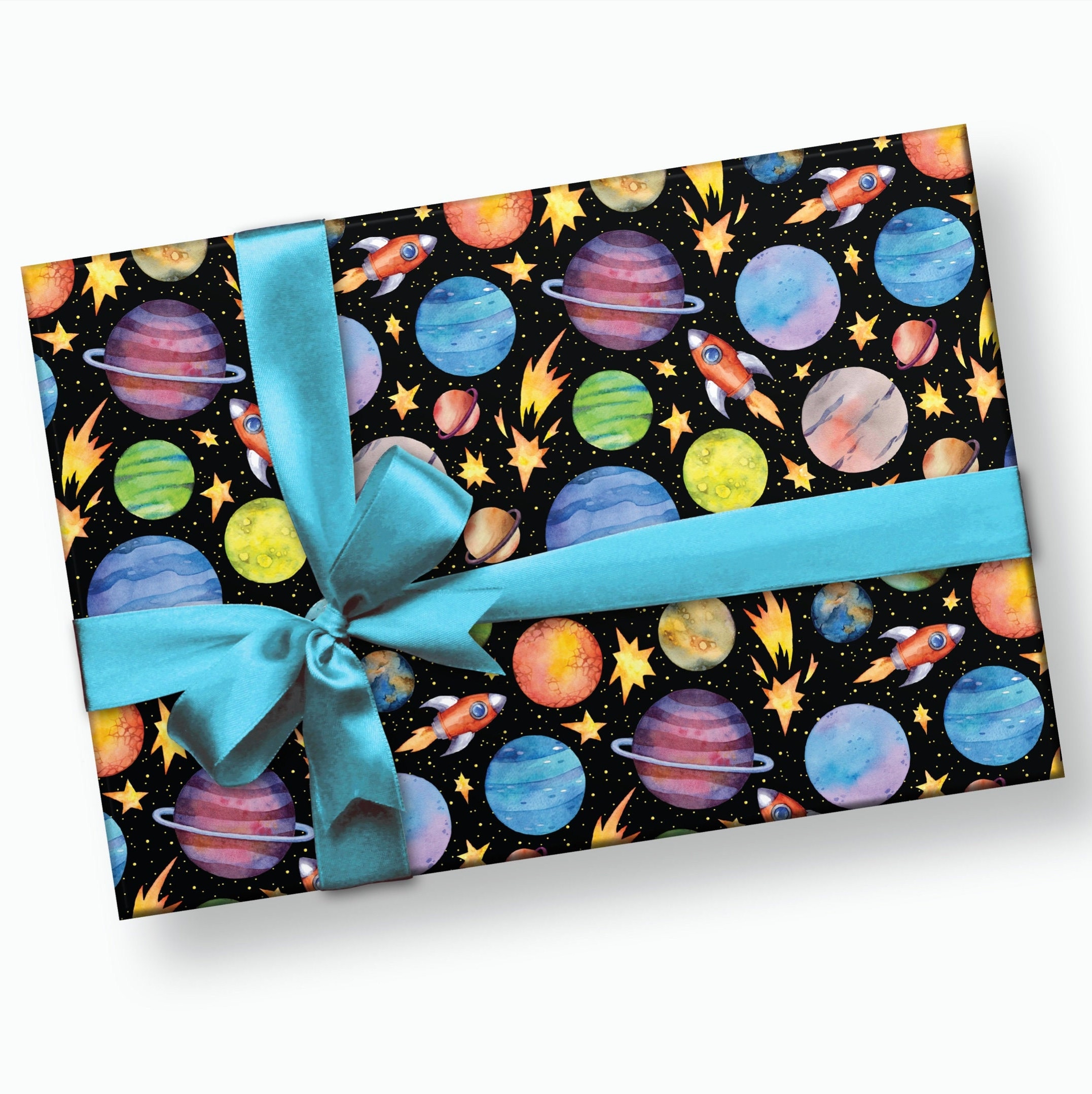 Space Gift Wrap Planet Wrapping Paper Space Party Galaxy | Etsy