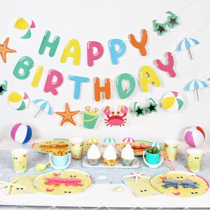 Beach Party Banner, Beach Birthday Decorations, Splish Splash Party ...