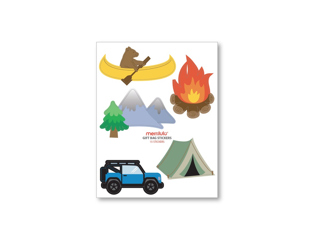 Explorer Party Stickers - Adventure Birthday Favors, Camping Party ...