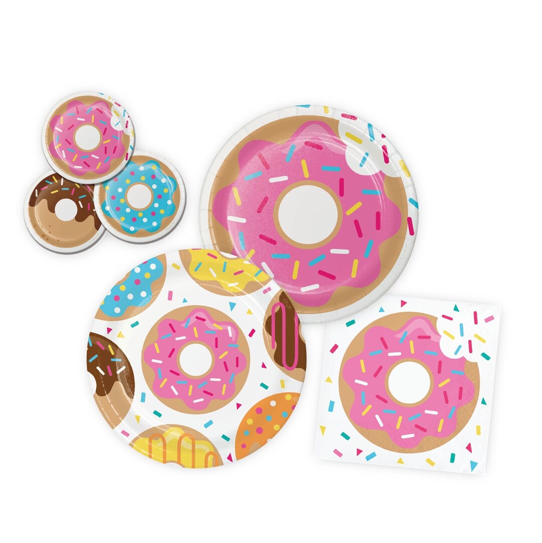 Donut Party Pack - Donut Birthday Decorations, Donut Plates, Donut ...