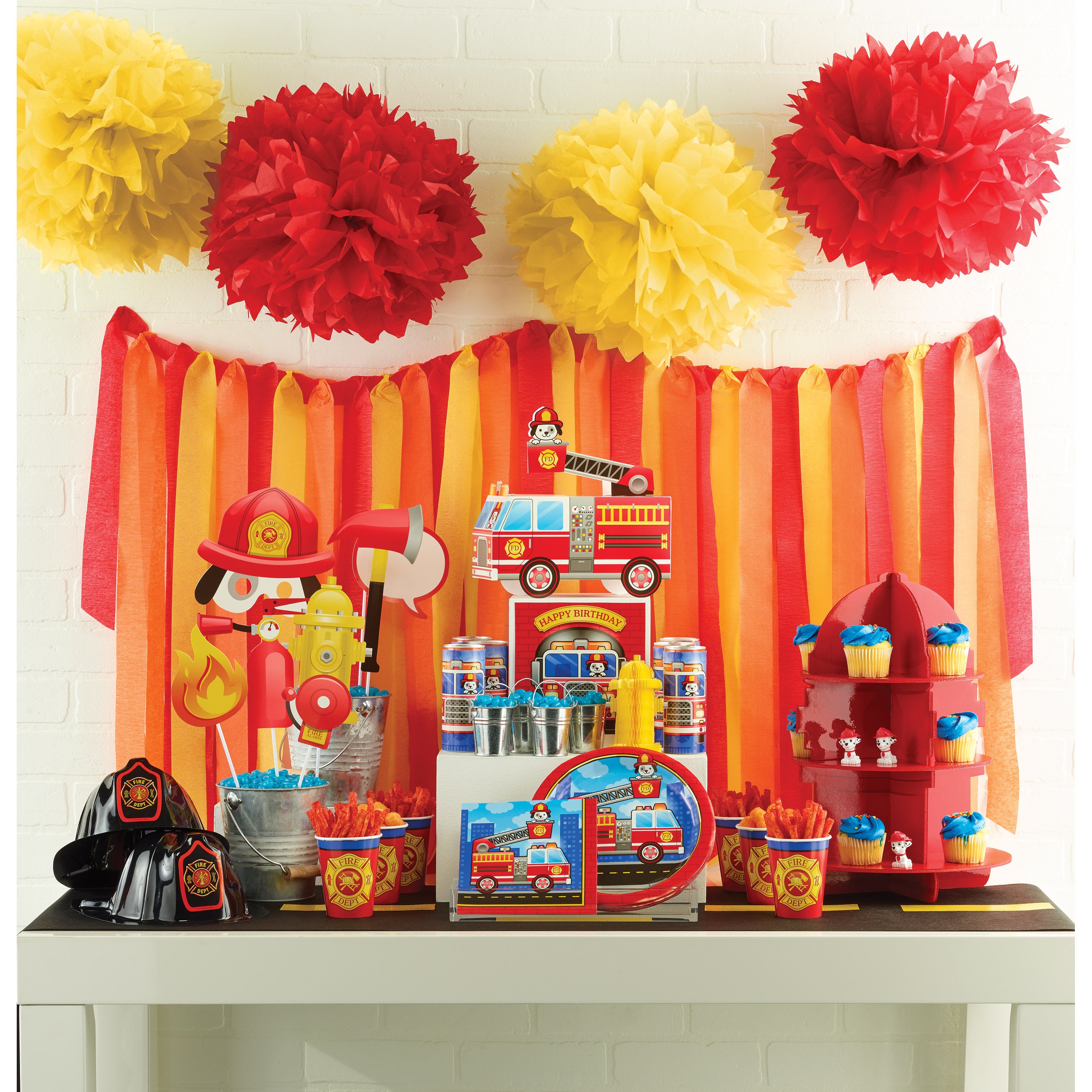40 Firetruck Balloon Firefighter Birthday Decorations - Etsy
