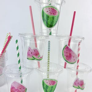 Watermelon Party Cups 12ct - Fruit Birthday Cups, Watermelon Party ...