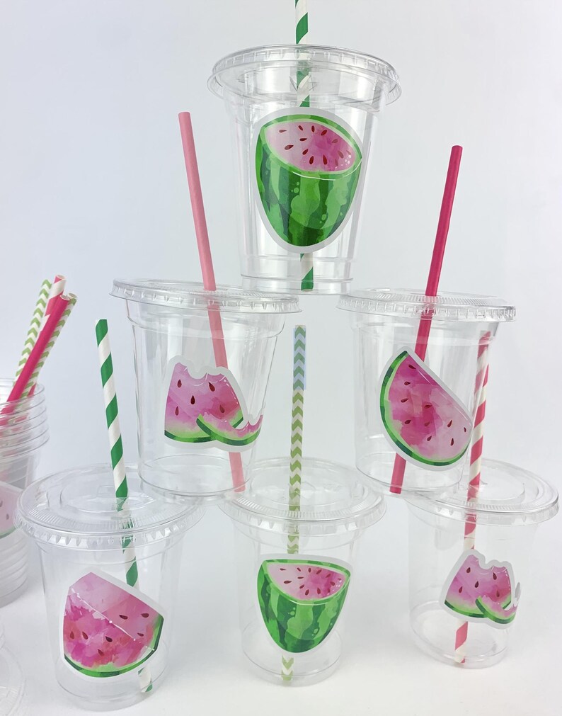 Watermelon Party Cups 12ct - Fruit Birthday Cups, Watermelon Party ...