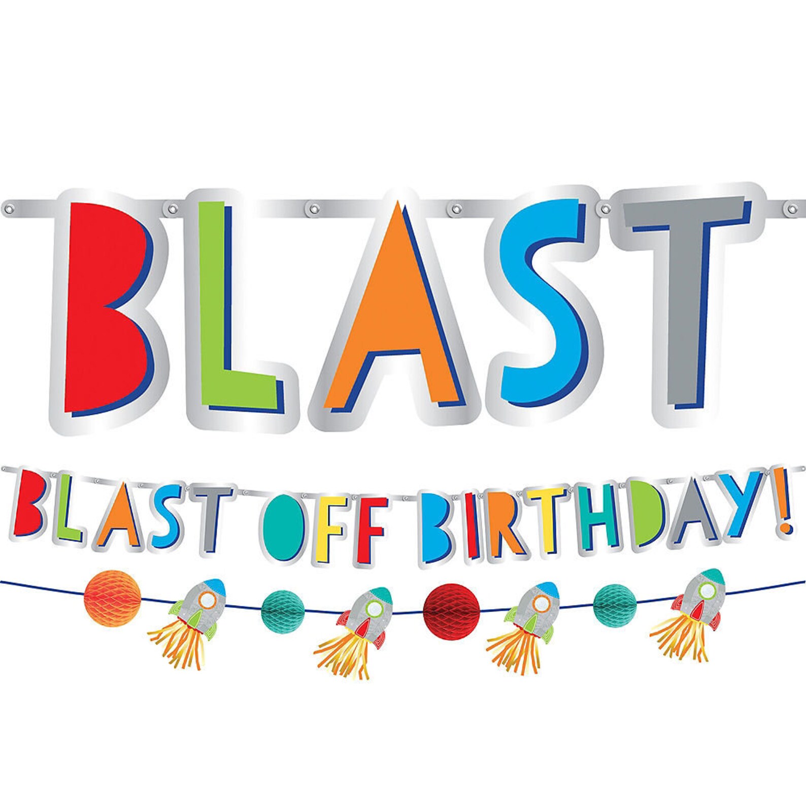 Blast off Birthday Banner Space Party Decorations Party | Etsy