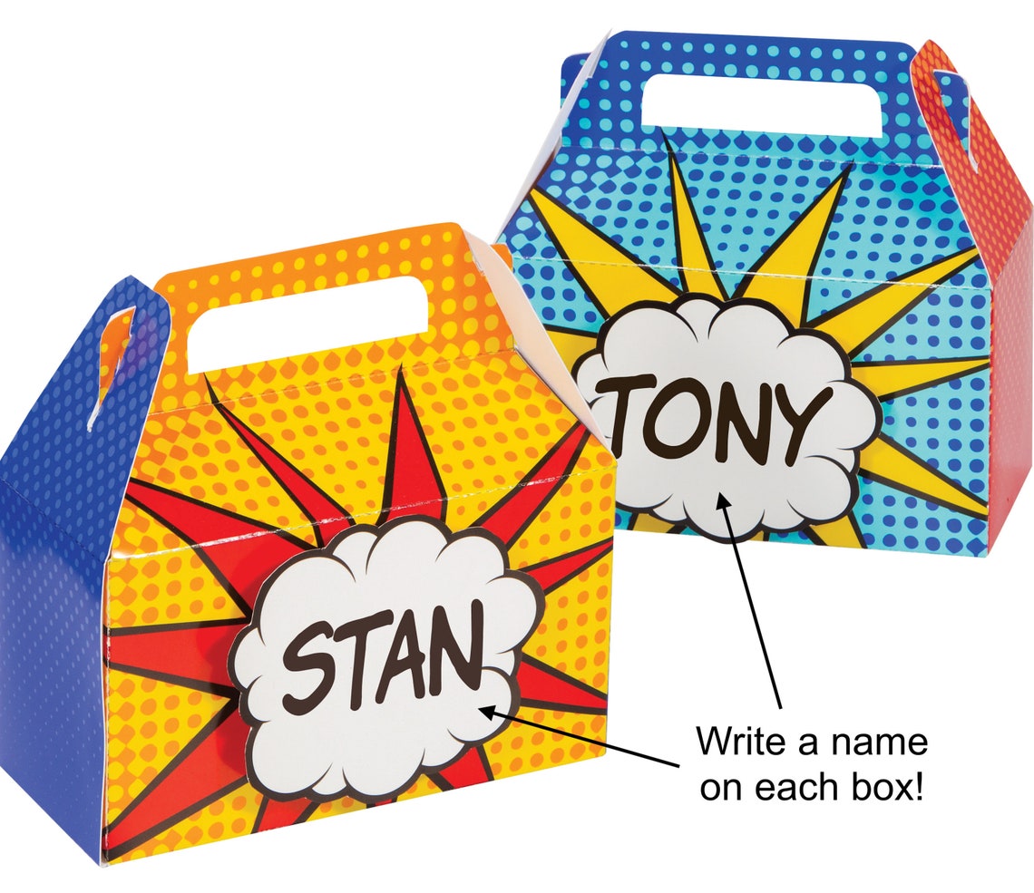 Superhero Favor Boxes Superhero Party Favors Superhero | Etsy
