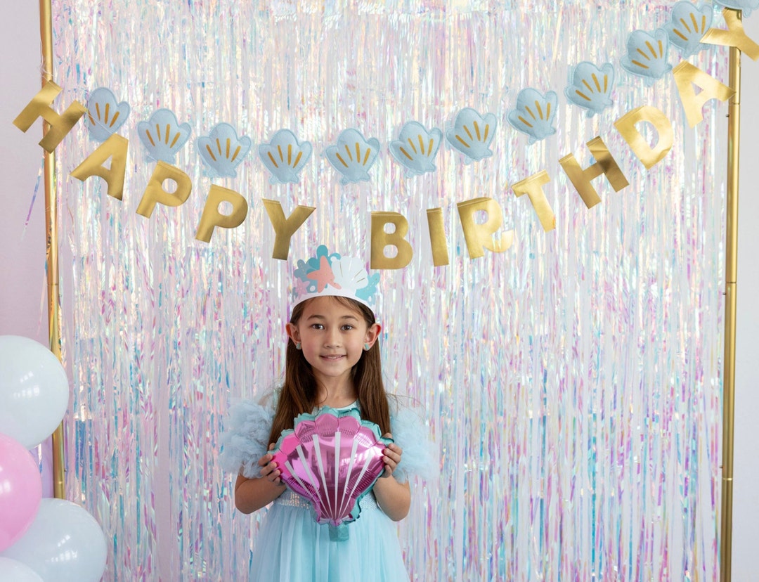Seashell Birthday Banner Set - Mermaid Birthday Decorations, Ocean ...
