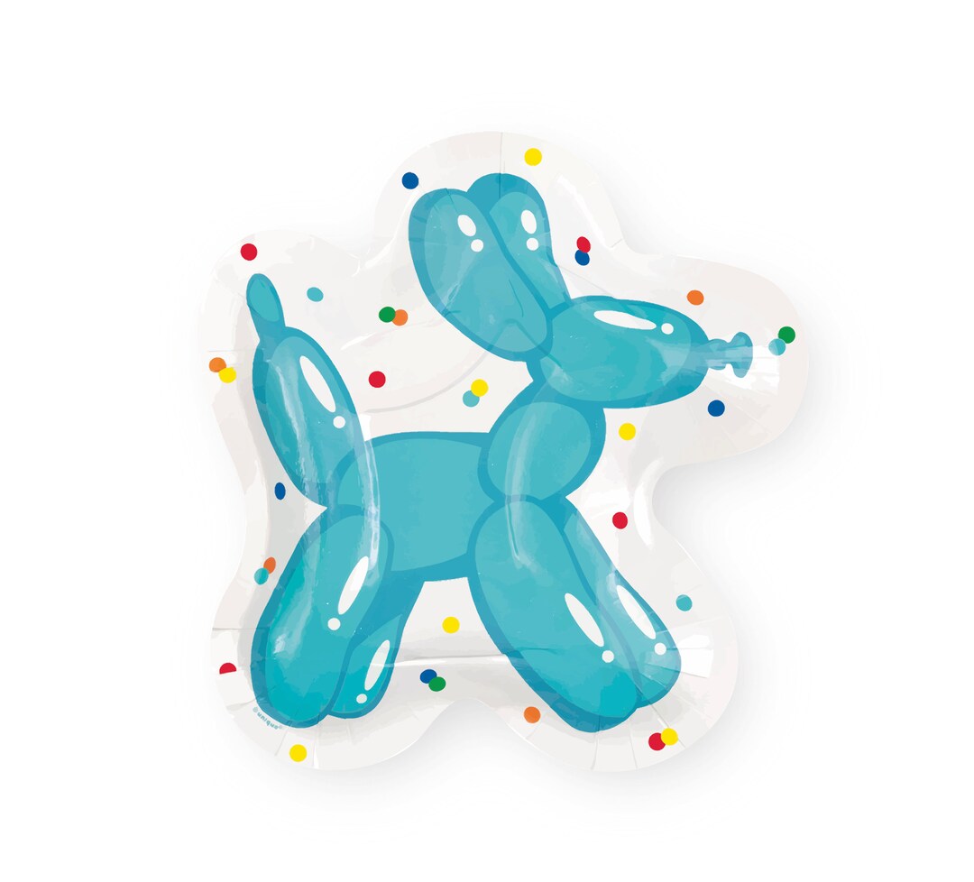 Balloon Dog Plates - Kids Birthday Plates, Circus Party, Balloon Dog ...