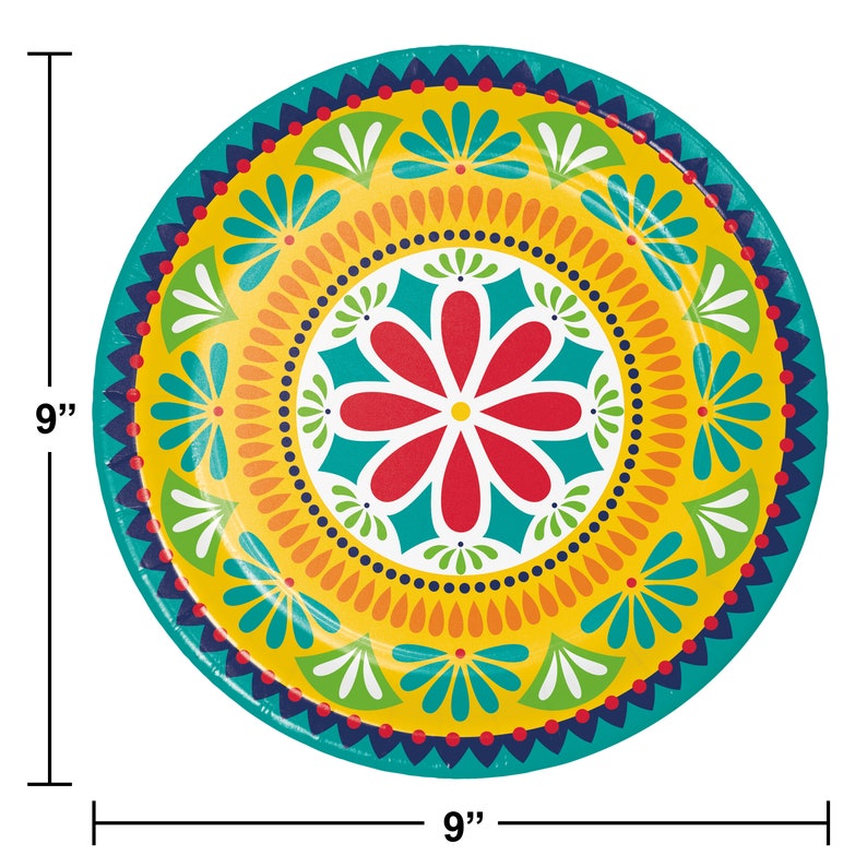 Fiesta Plates Fiesta Paper Plates Fiesta Party Plates - Etsy