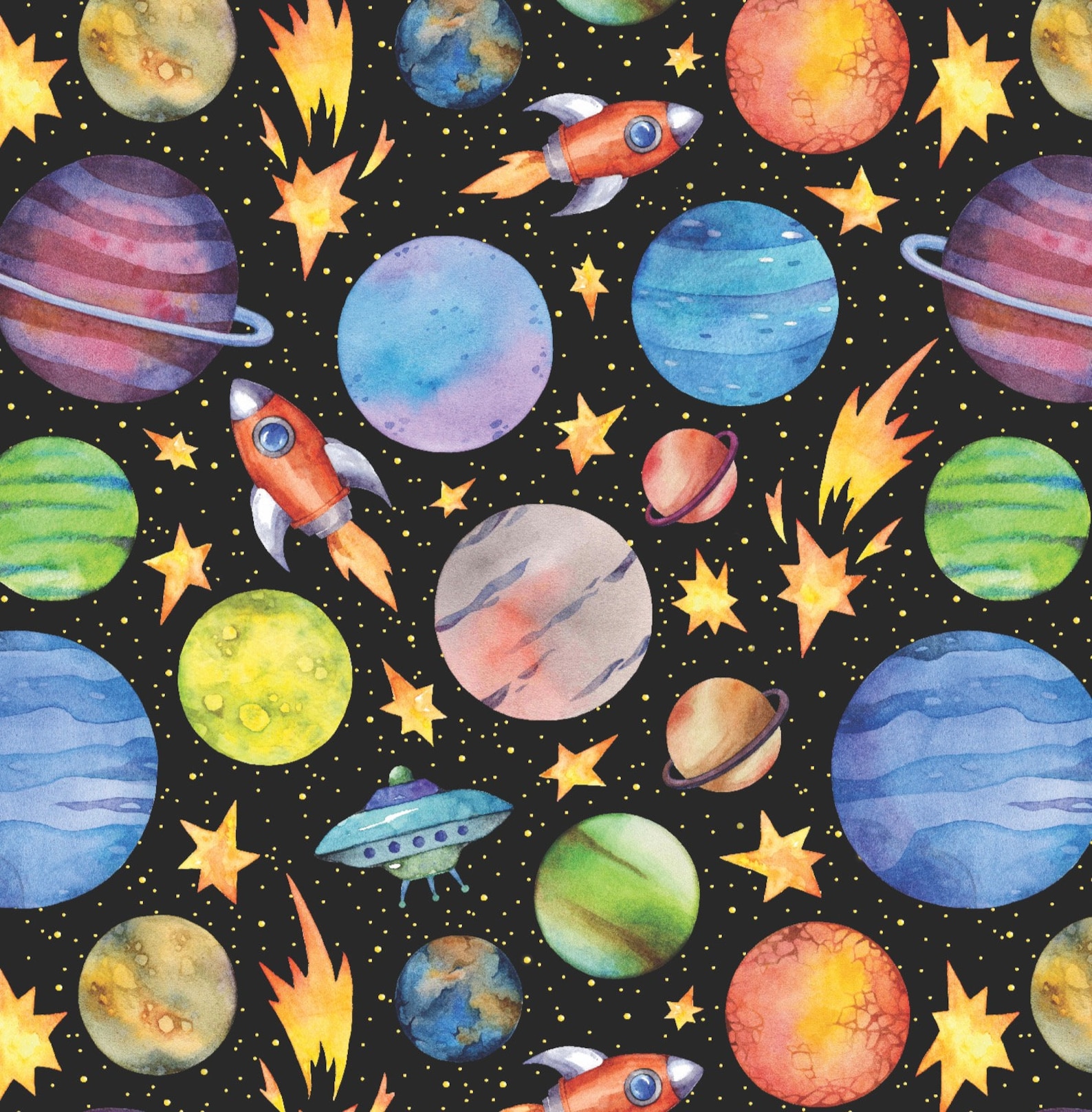 Space Gift Wrap Planet Wrapping Paper Space Party Galaxy - Etsy