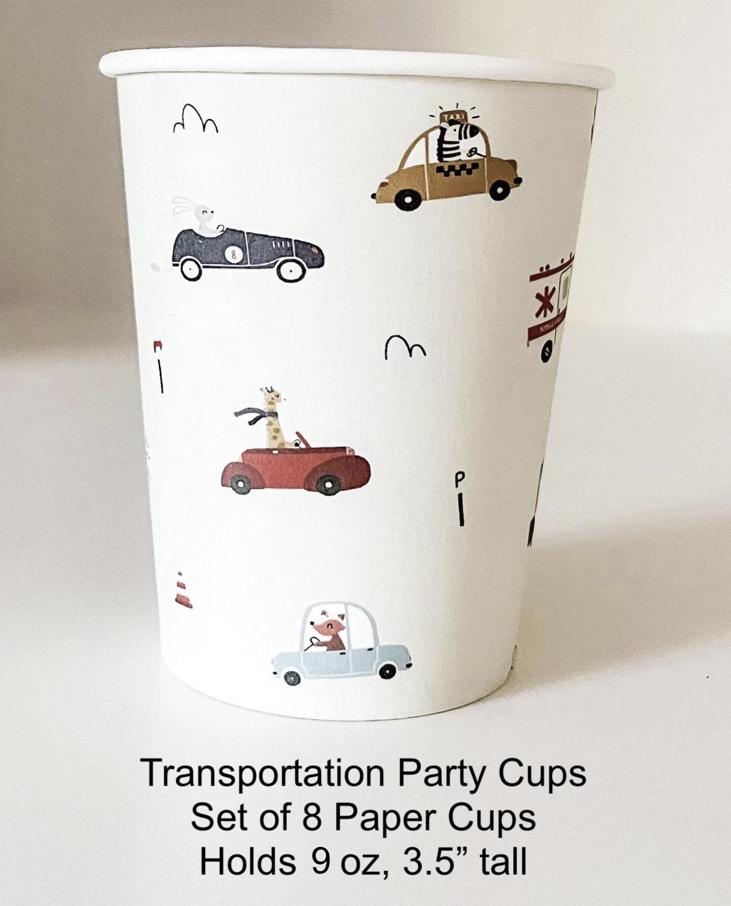 Transportation Party Cups - Vehicles Birthday, Truck Party Supplies ...
