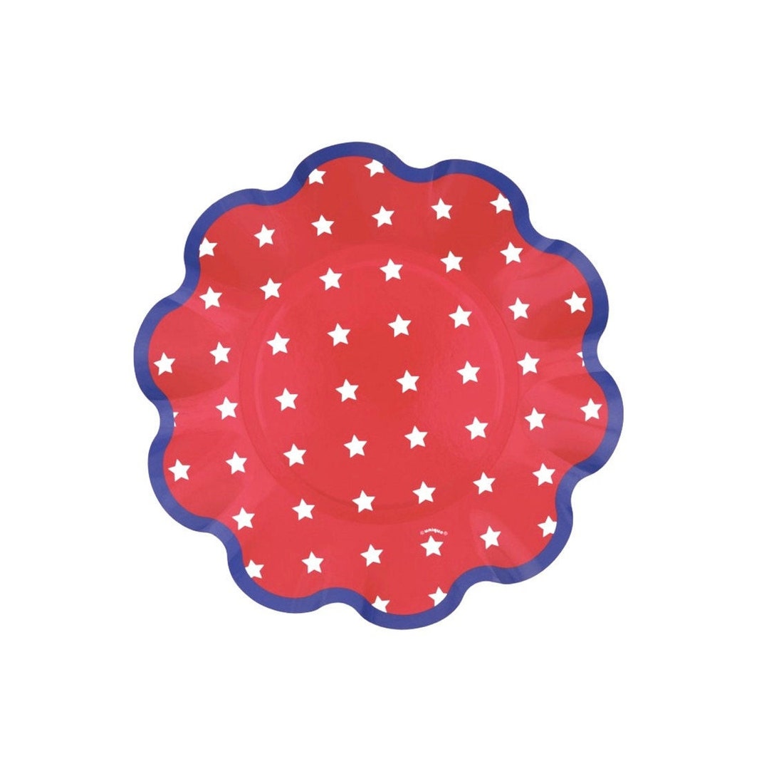 Red White Blue Star Plates 8ct, Patriotic Party Decorations, Stars ...