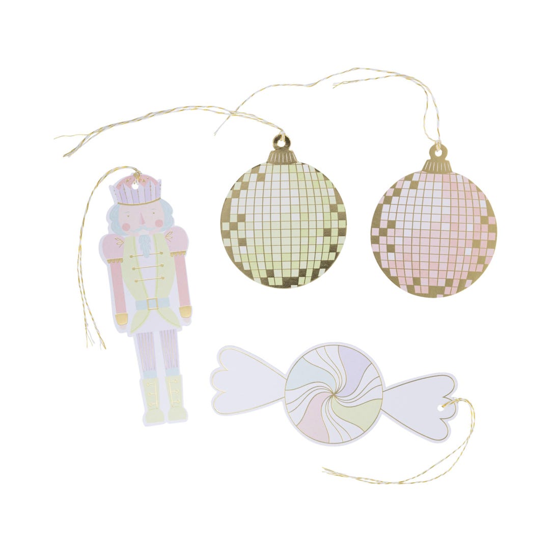 Pastel Nutcracker Gift Tag Set - Groovy Christmas Tags, Disco ...