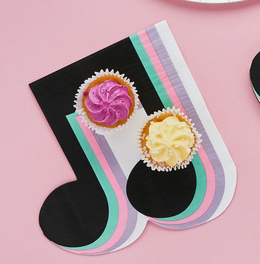 Music Note Napkins - Popstar Birthday Napkins, Music Party Supplies ...