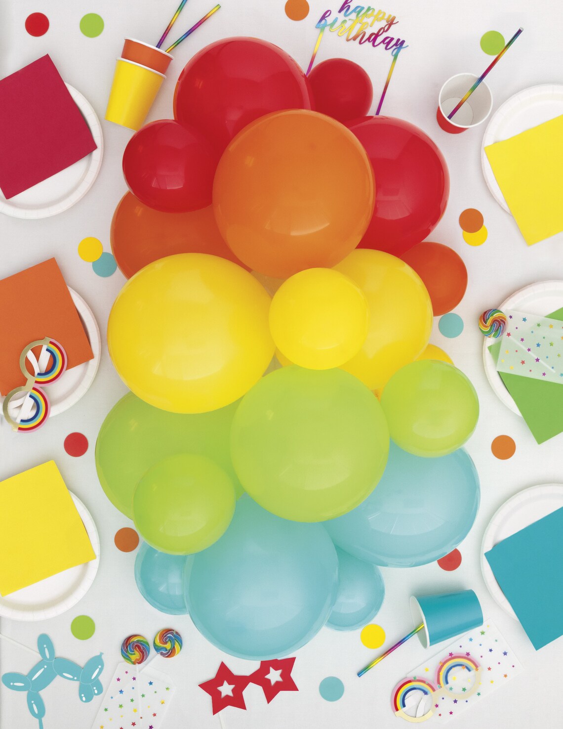 Rainbow Balloon Centerpiece Rainbow Party Decorations - Etsy