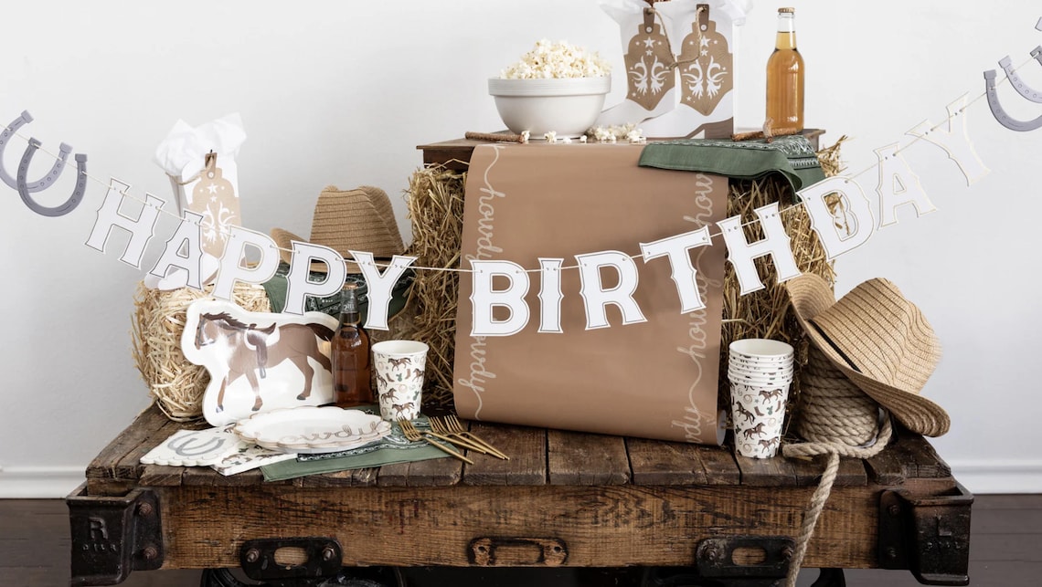 Howdy Party Cups - Western Birthday Cups, Horse Party Supplies, First ...