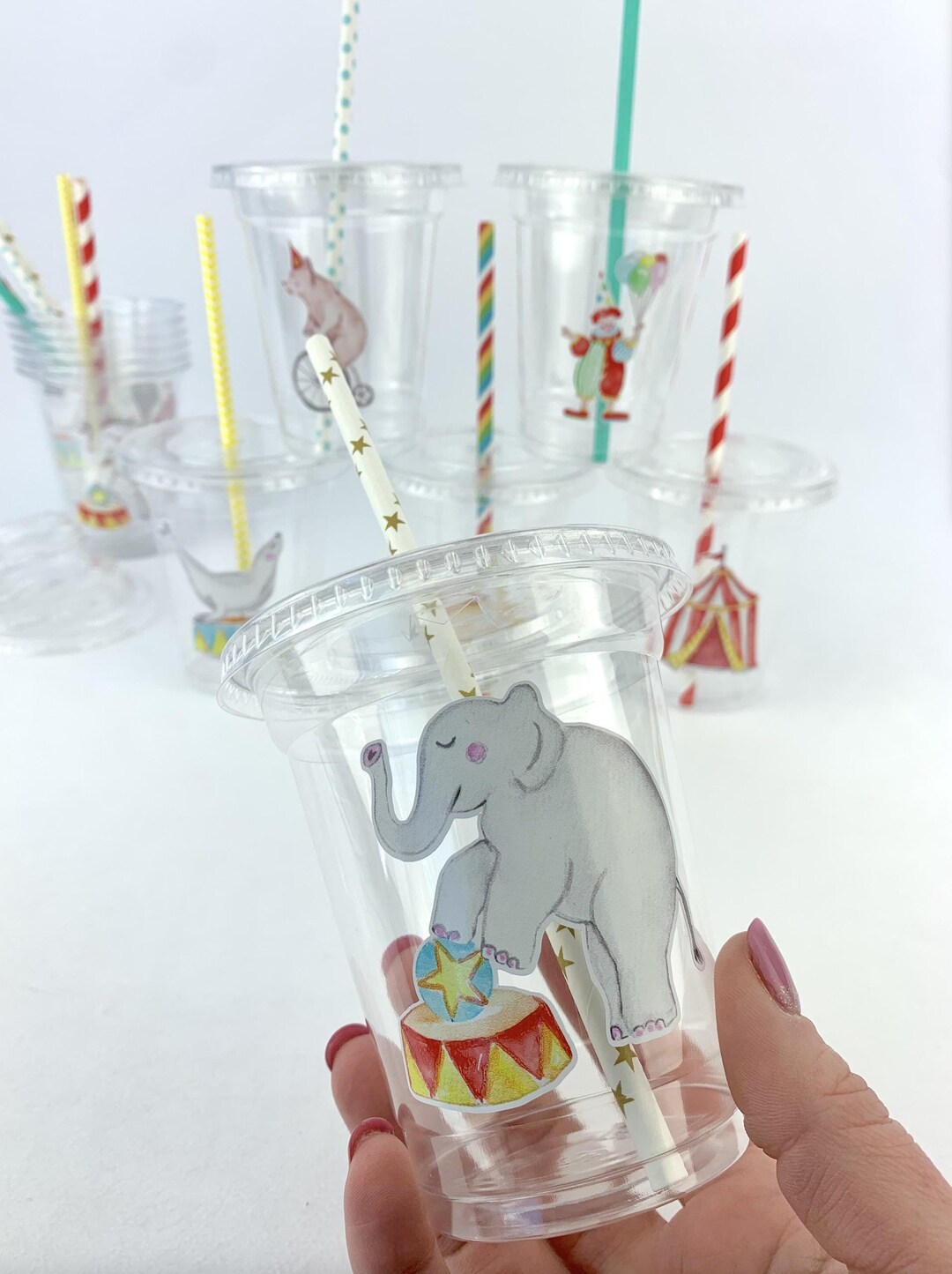 Carnival Party Cups - Circus Birthday Decorations, Carnival Party ...