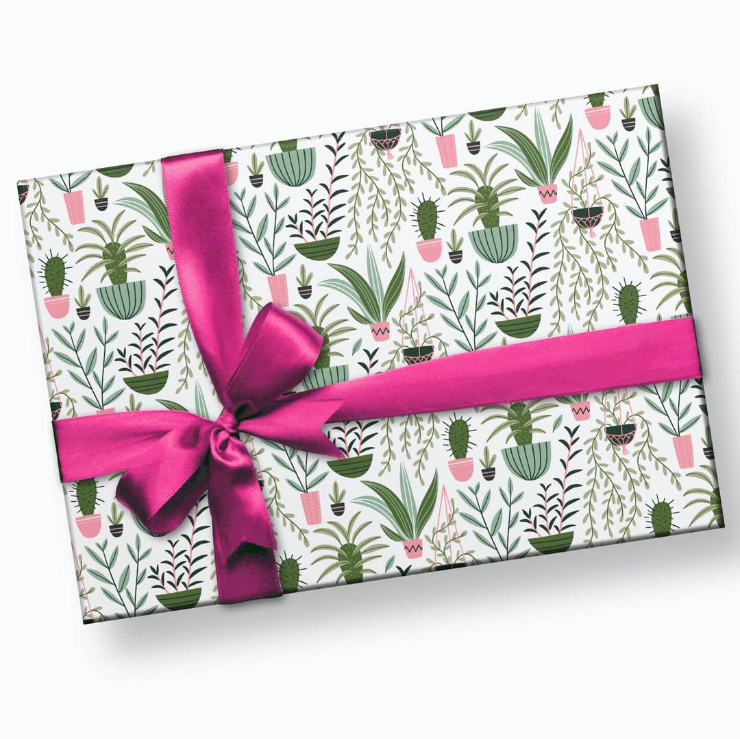 Plant Wrapping Paper - Plant Gift Wrap, Cactus Gift Wrap, Plant ...