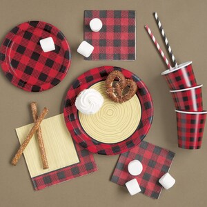 Lumberjack Plates - Lumberjack Party, Buffalo Plaid Plates, Camping ...