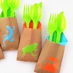 Reptile Cutlery Bags Reptile Party Supplies, Amphibian Party, Reptile ...