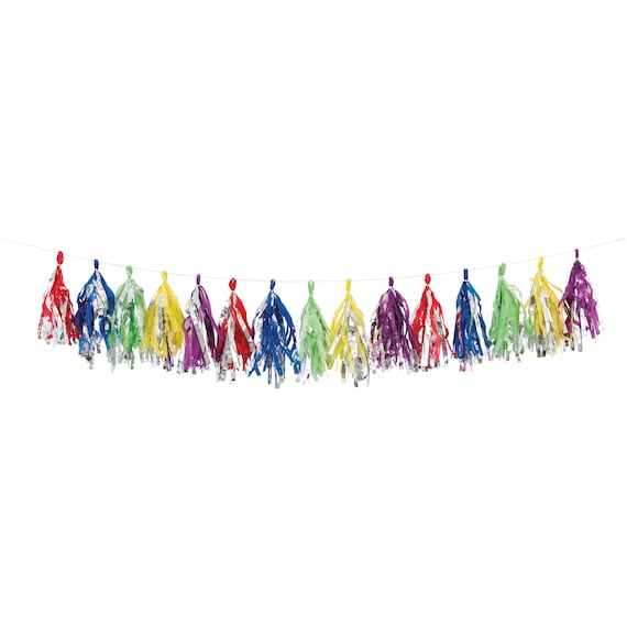Rainbow Tissue Garland Art Birthday Decorations Rainbow Party Decorations Paint Party Supplies Farm Party Decor Tissue Tassel Banner Etsy UK