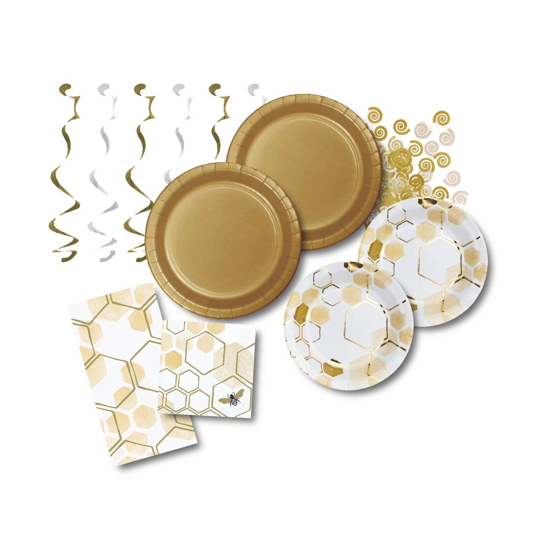 Honeycomb Party Supplies - Bee Birthday Supplies, Bee Gender Reveal ...