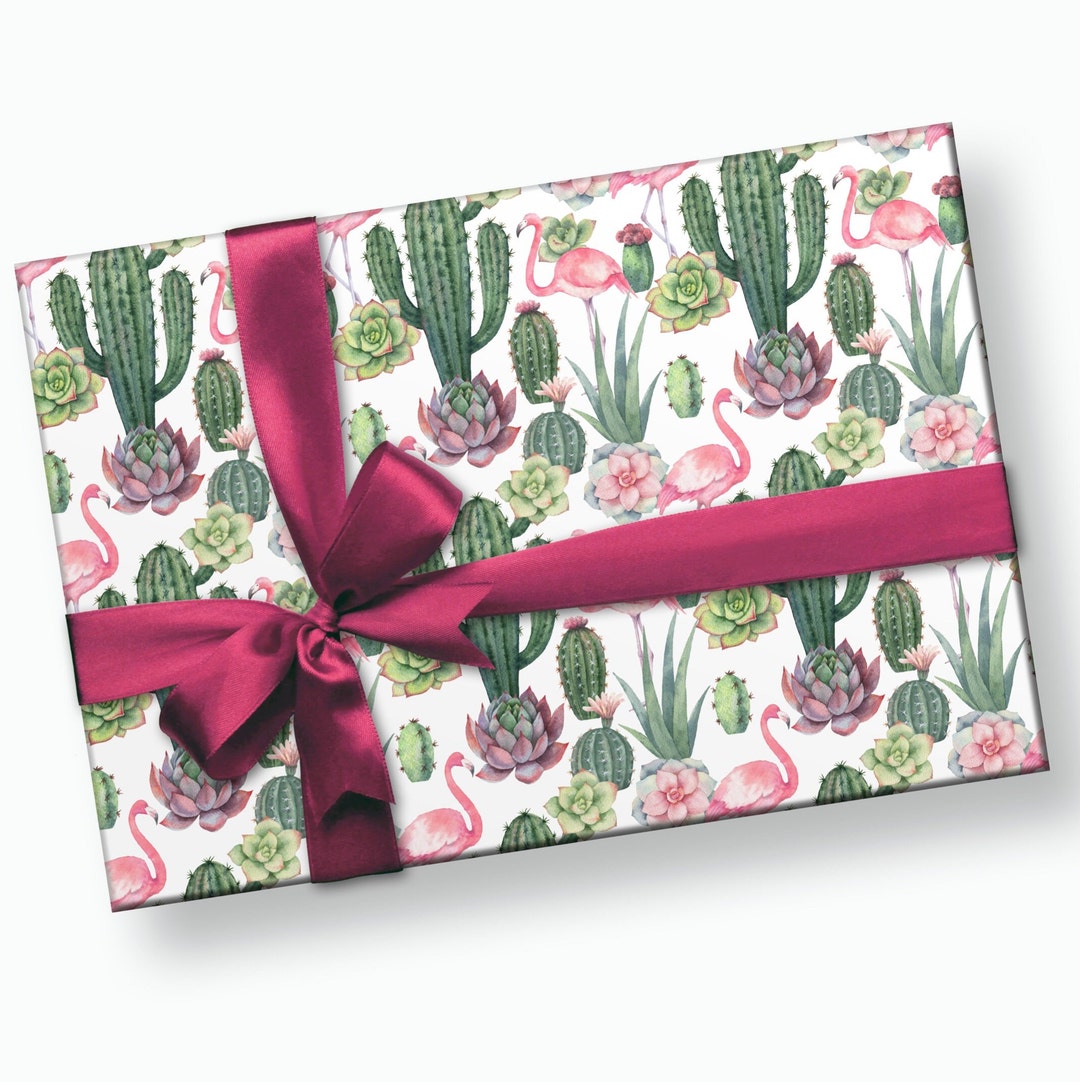 Flamingo Wrapping Paper - Tropical Baby Shower, Tropical Bachelorette ...