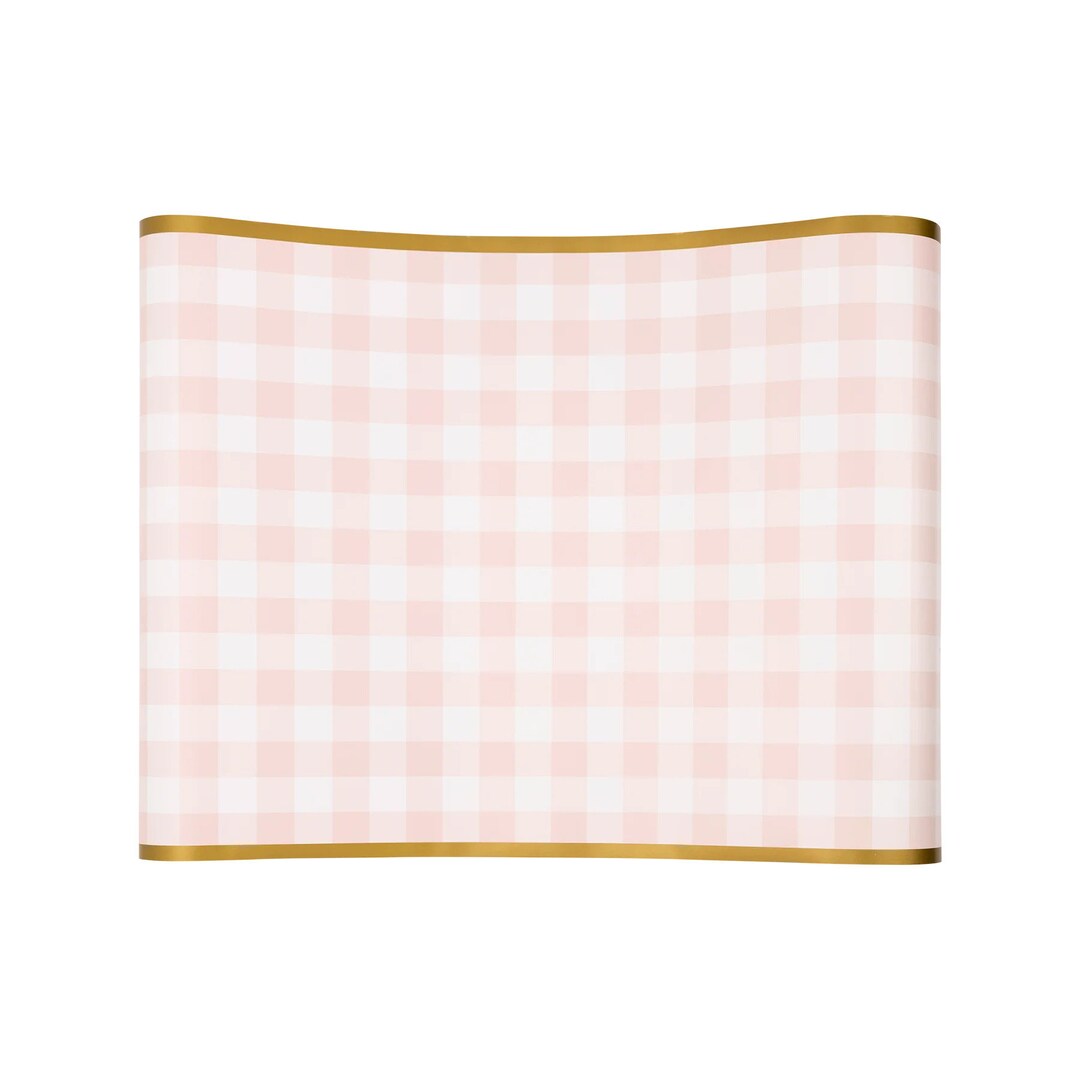 Pink Gingham Table Runner, Paper Table Runner, Spring Table Runner ...