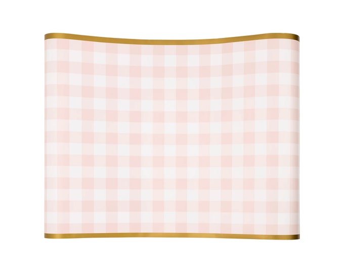 Pink Gingham Table Runner, Paper Table Runner, Spring Table Runner ...
