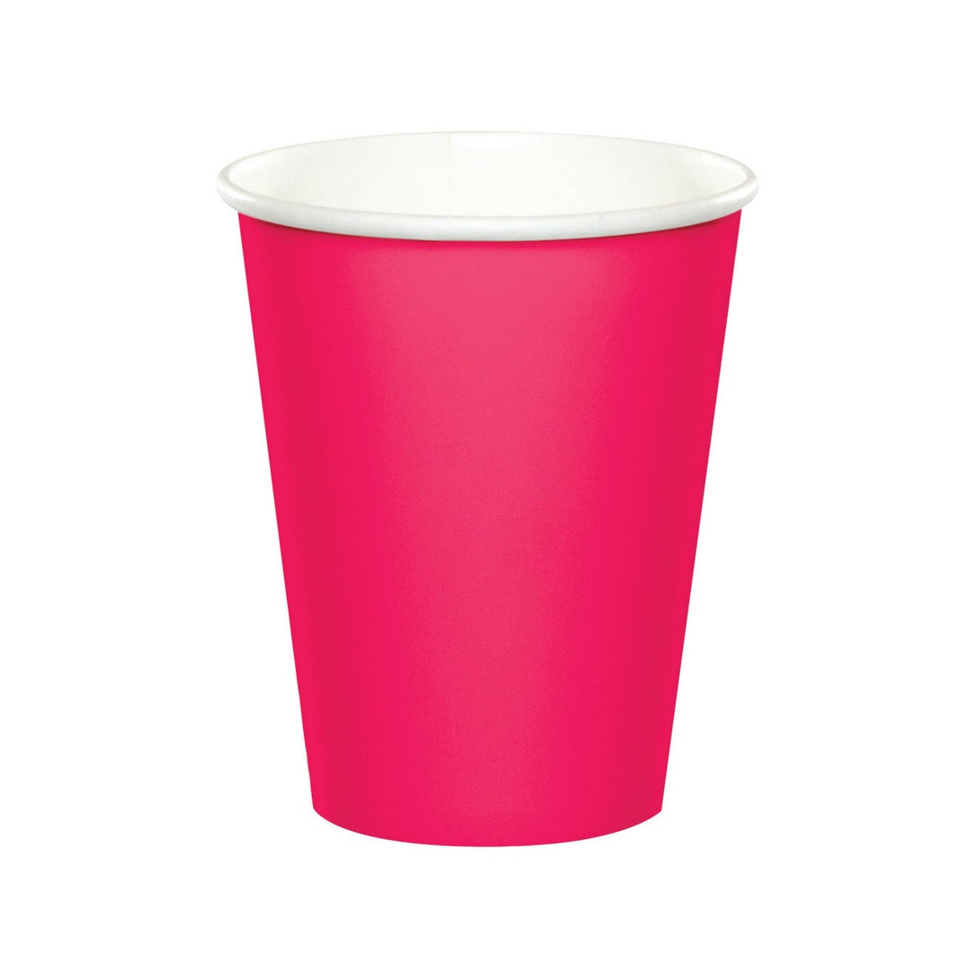 24 Magenta Pink 9oz Cups - Pink Bachelorette Party, Pink Birthday, Pink ...