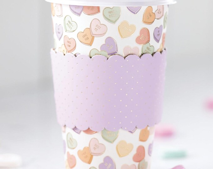 Conversation Hearts to Go Cups - Paper Coffee Cups, Hot Chocolate Bar ...