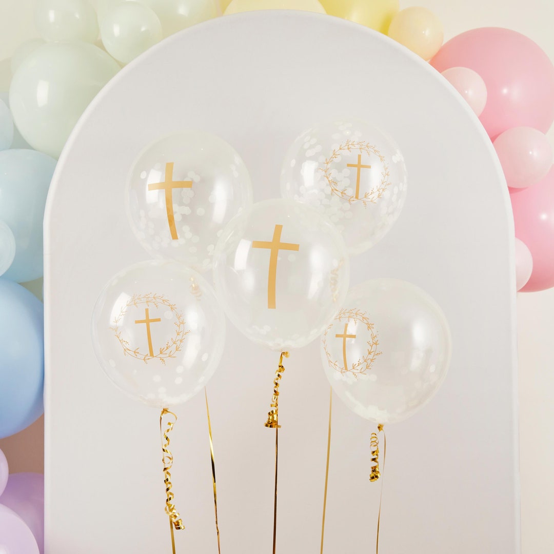 Religious Cross Balloons - Communion Party Supplies, Religious Party ...